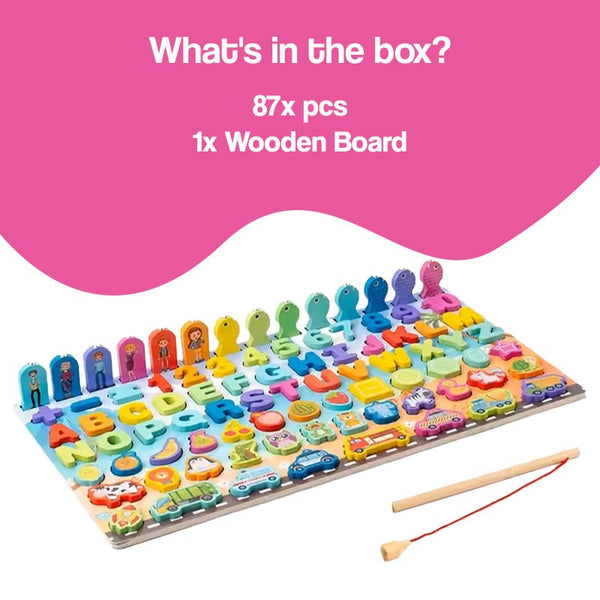 Montessori Letters and Numbers Fishing Board - Little Learners Toys